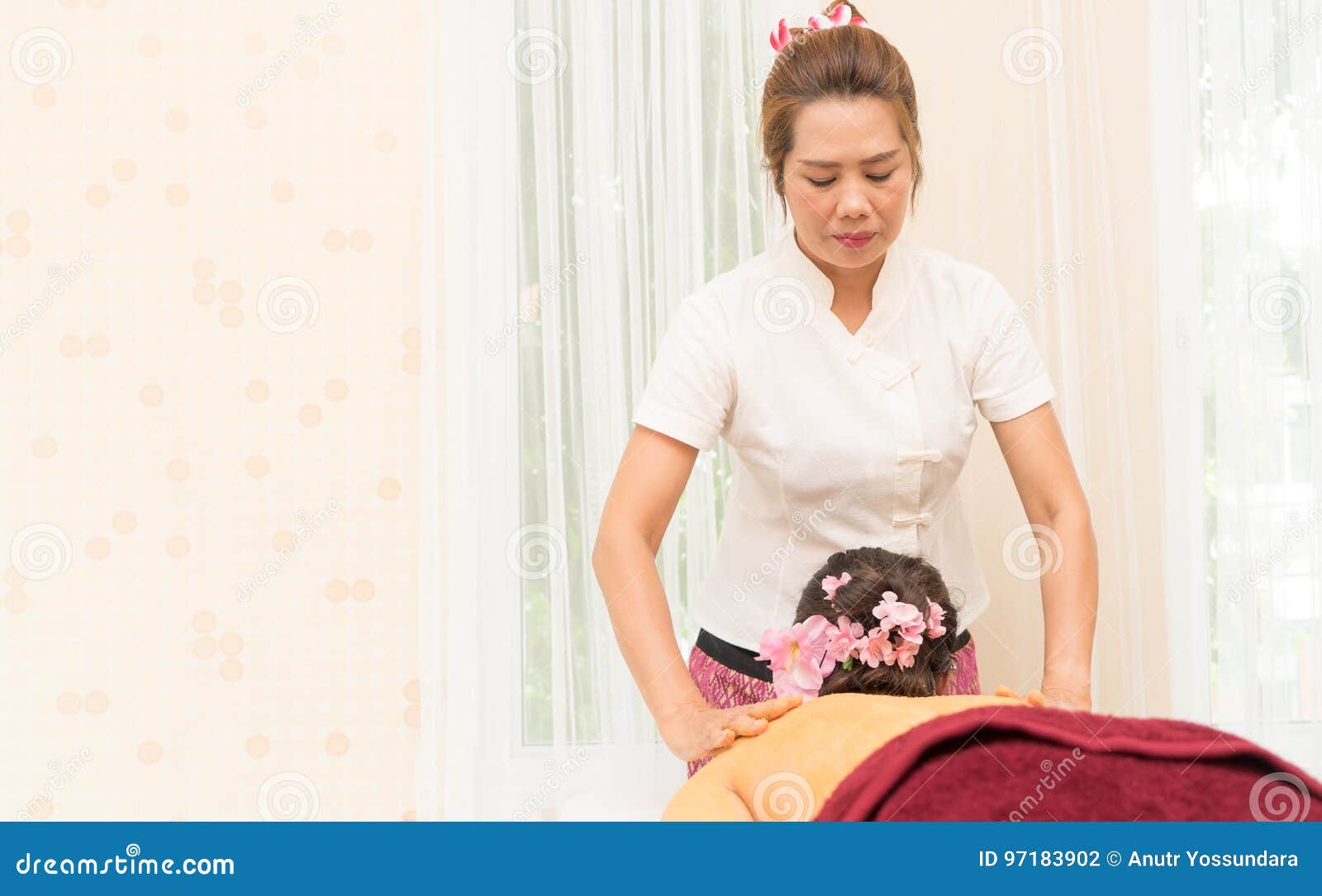 Women is Getting Back Massage in Spa Stock Photo - Image of pretty ...