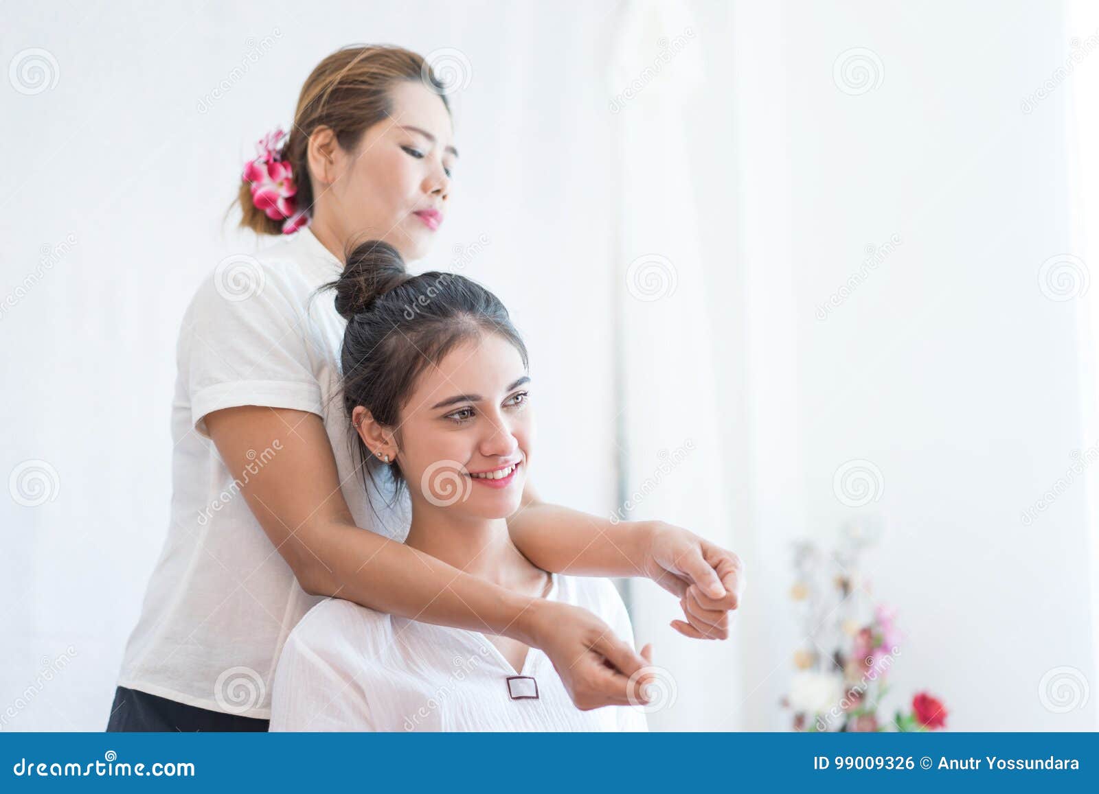 Women is Getting Shoulder Massage by Therapist Stock Photo - Image of ...
