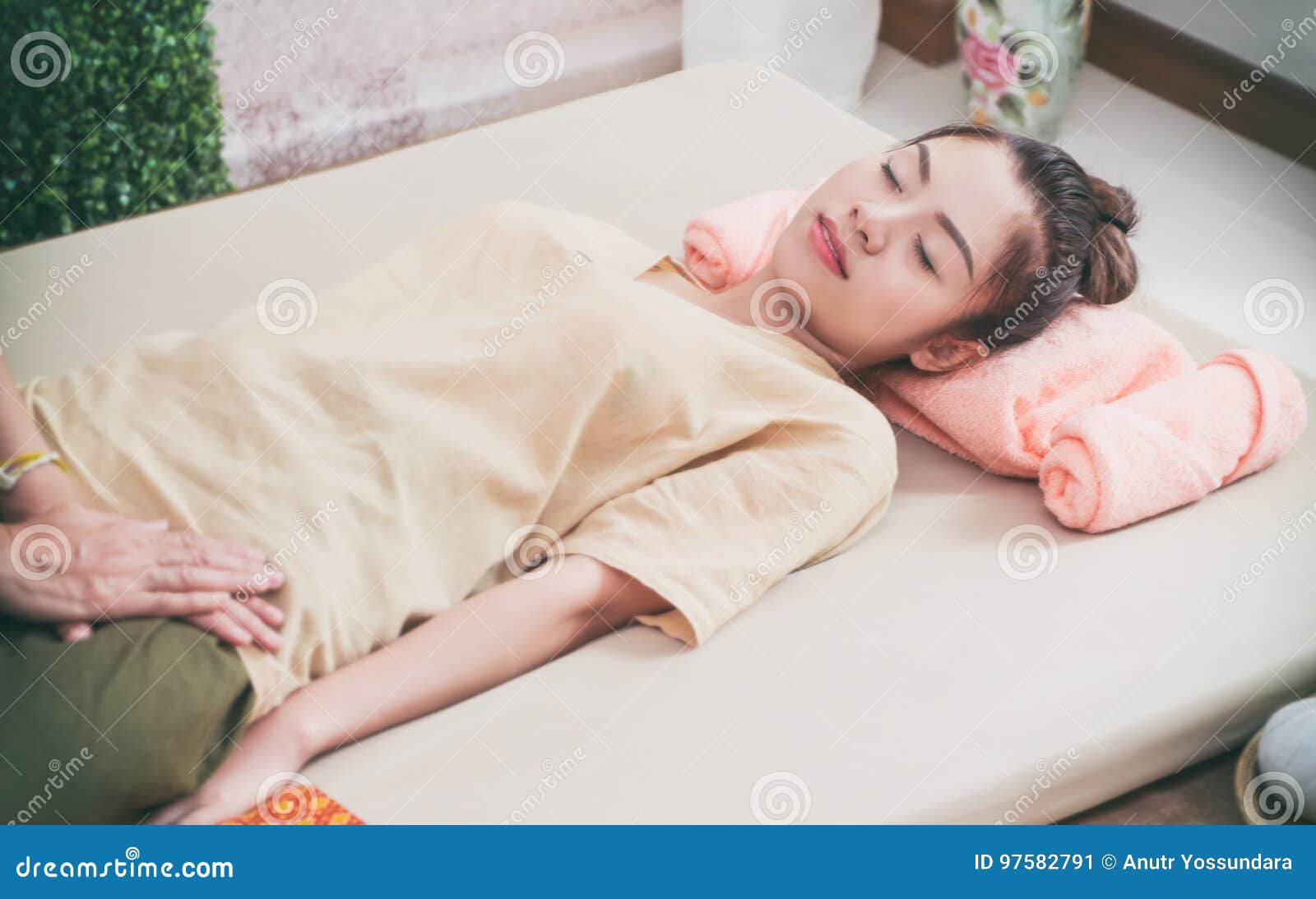 Women Is Getting Thai Massage In Spa Stock Image Image Of Traditional