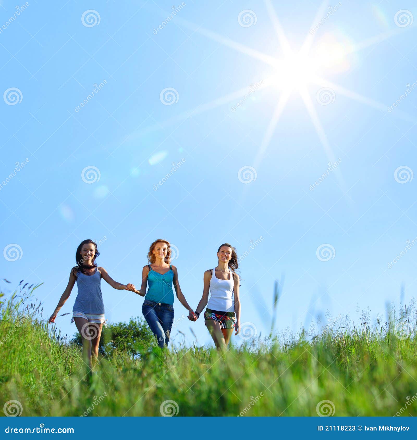 Women grass fun stock image. Image of joyful, beautiful - 21118223