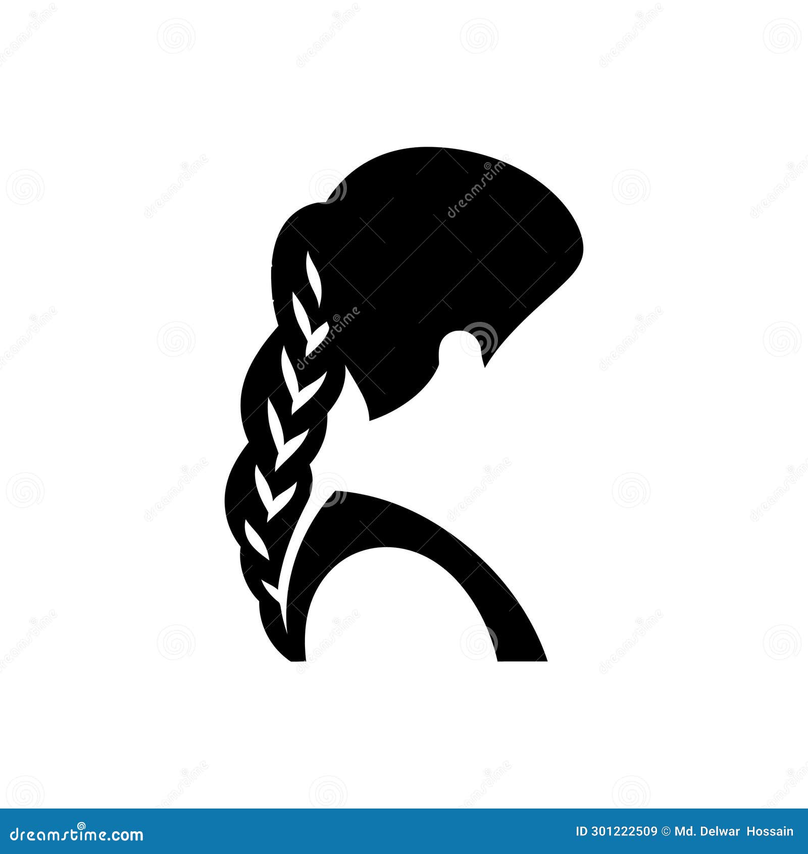 Women Hair Style Braid Icon Stock Vector - Illustration of women, sign ...