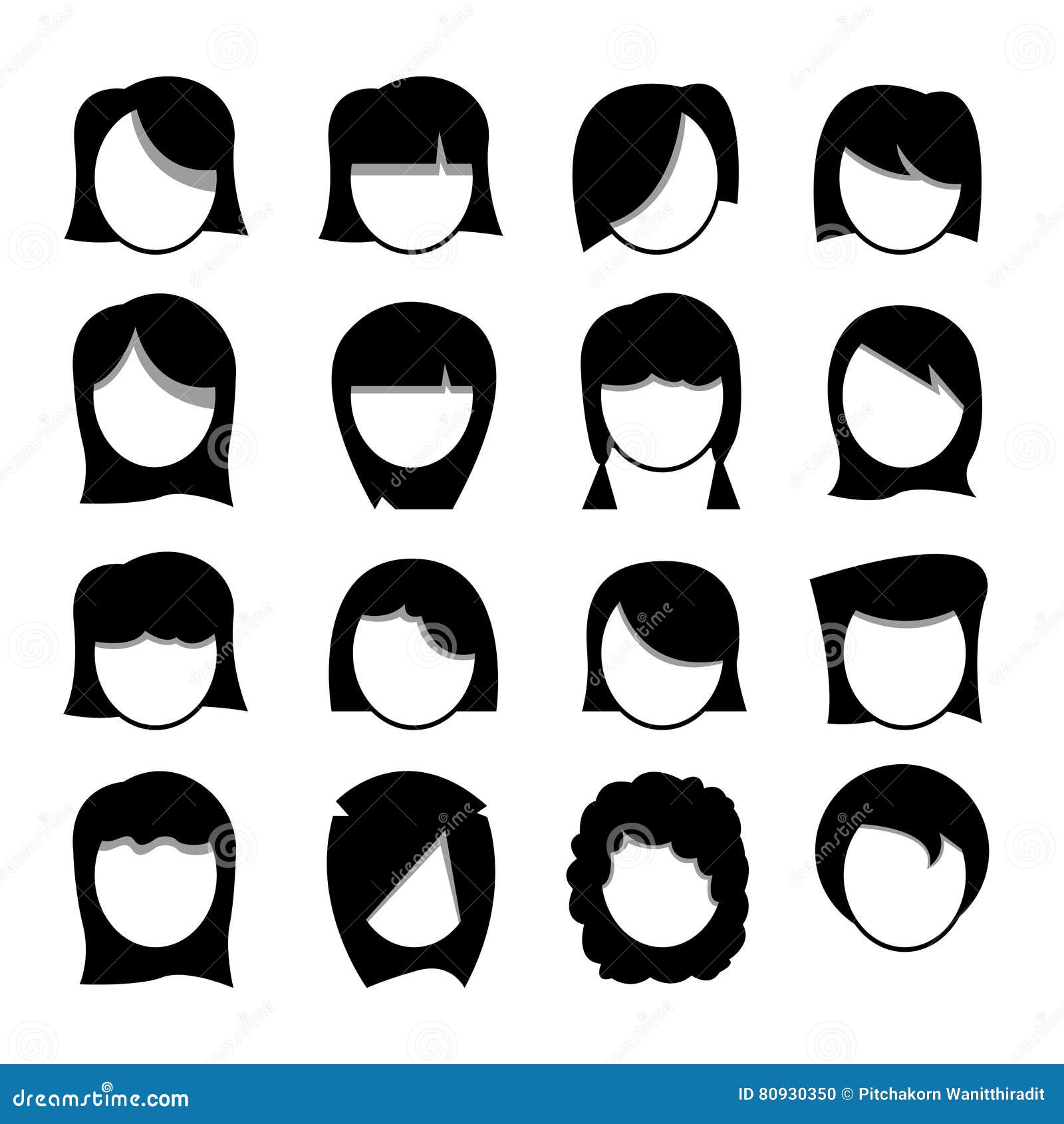 Women Hairs stock vector. Illustration of icon, lady - 80930350