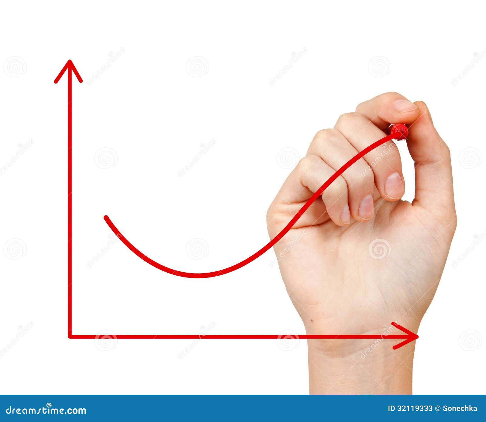 Women Hand and Business Graph Stock Image - Image of person, hand: 32119333