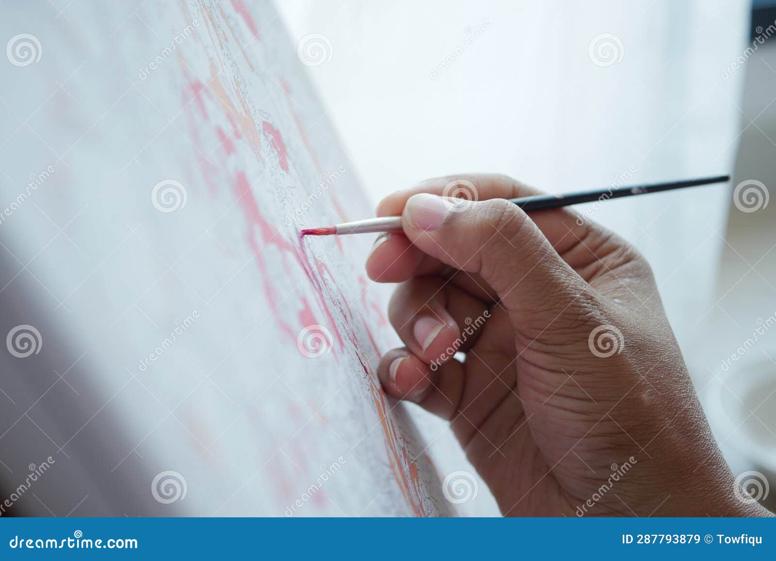 Women Hand Holding Brush with Paint Stock Image - Image of pattern ...