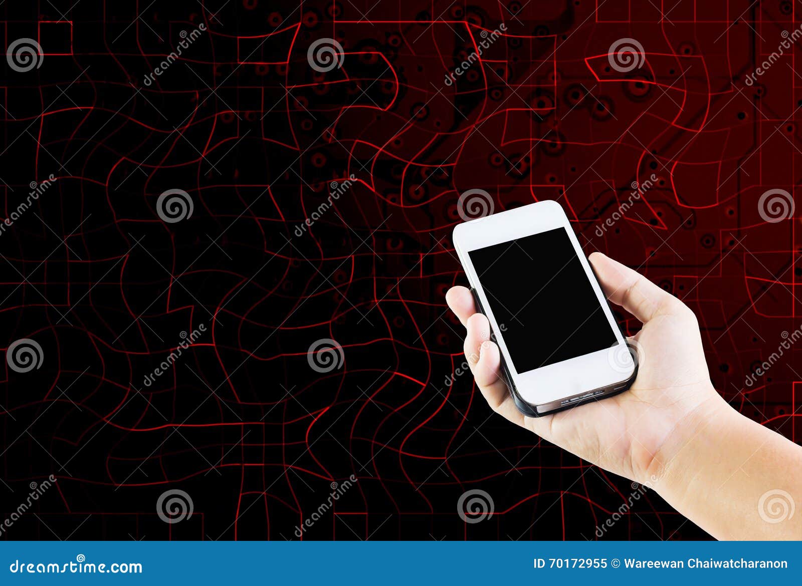 Women Hand Holding Cellphone on Technology Abstract Background Stock ...