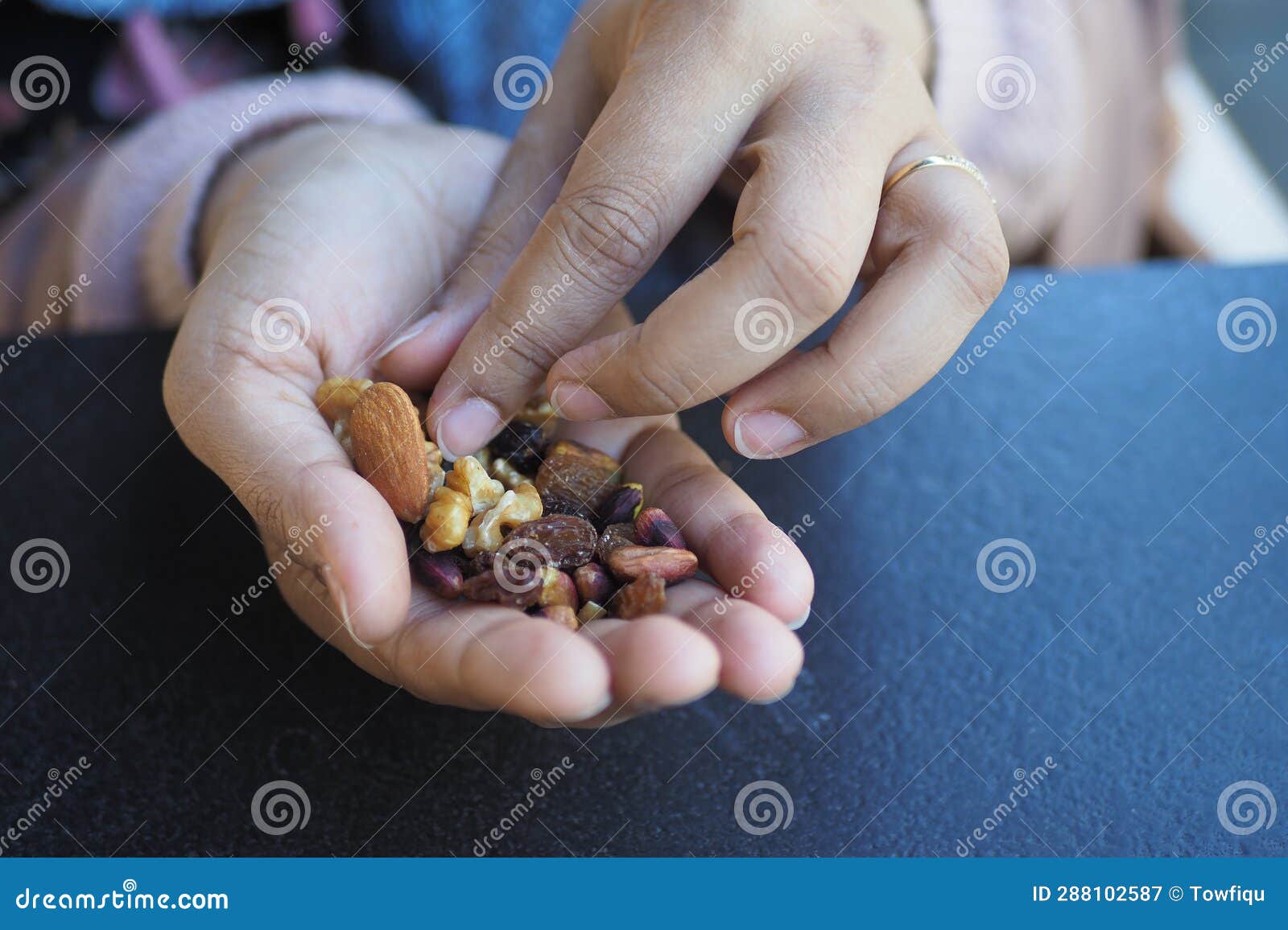 Women Hand Pick Many Mixed Nuts Stock Image - Image of fruits, bowl ...
