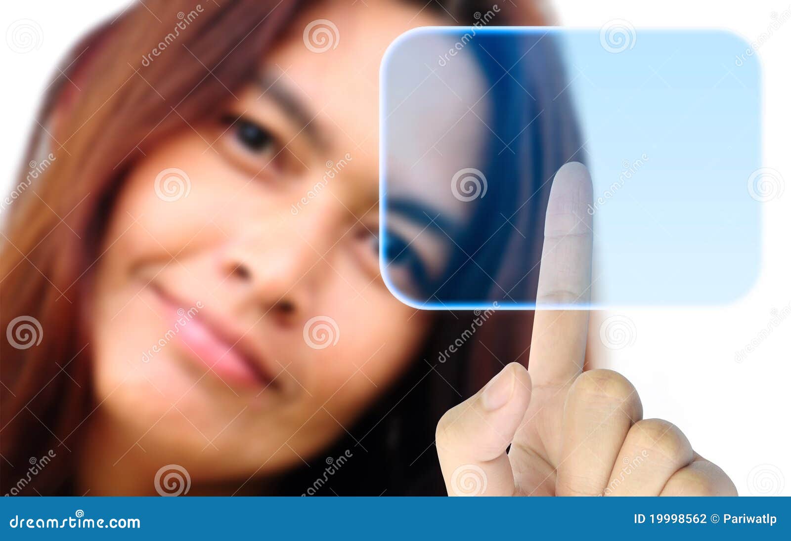Women hand pushing button stock photo. Image of girl - 19998562