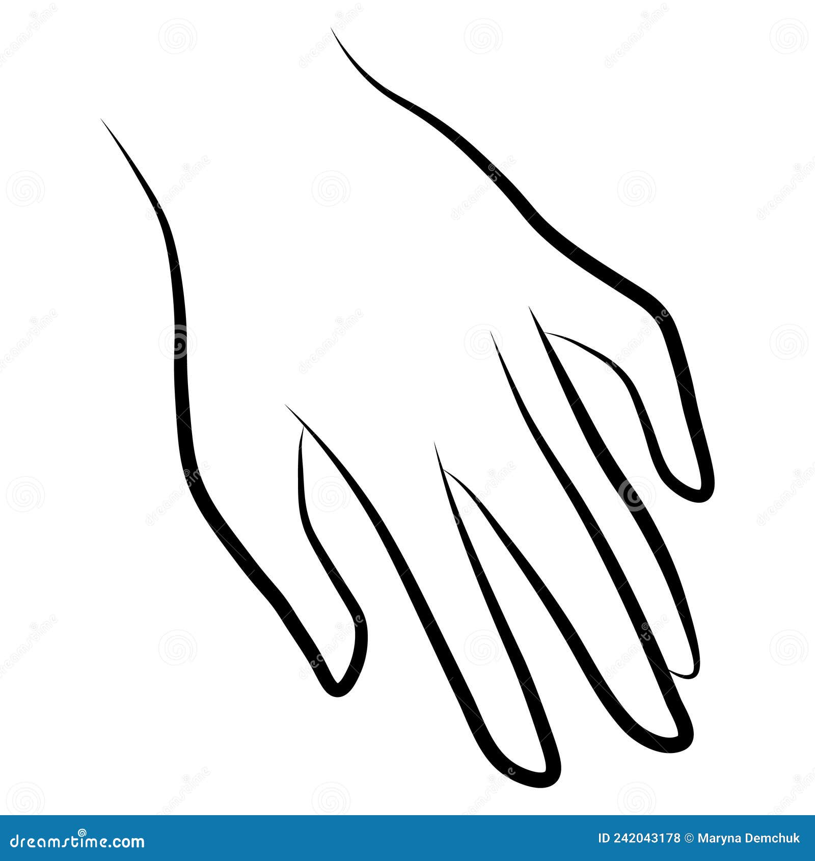 Women Hand Simple Outline Minimalistic Linear Gesture Style. Vector ...
