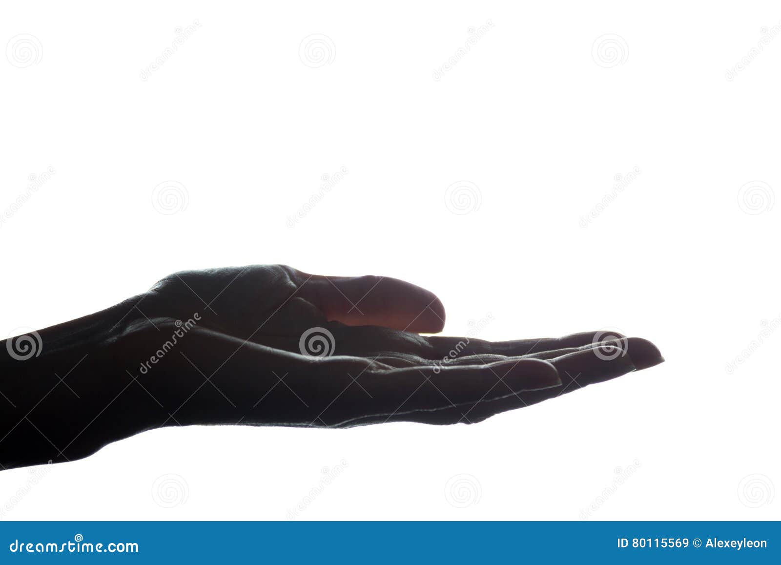 Women Hand Stretched Forward with a Request for Assistance - Silhouette ...