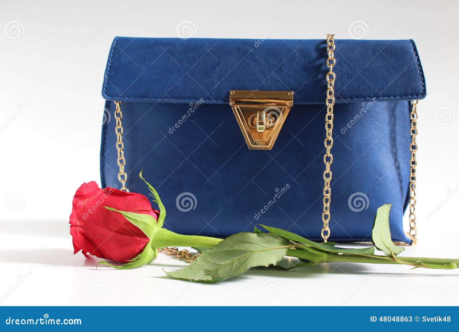 Women handbag with rose stock image. Image of beauty - 48048863