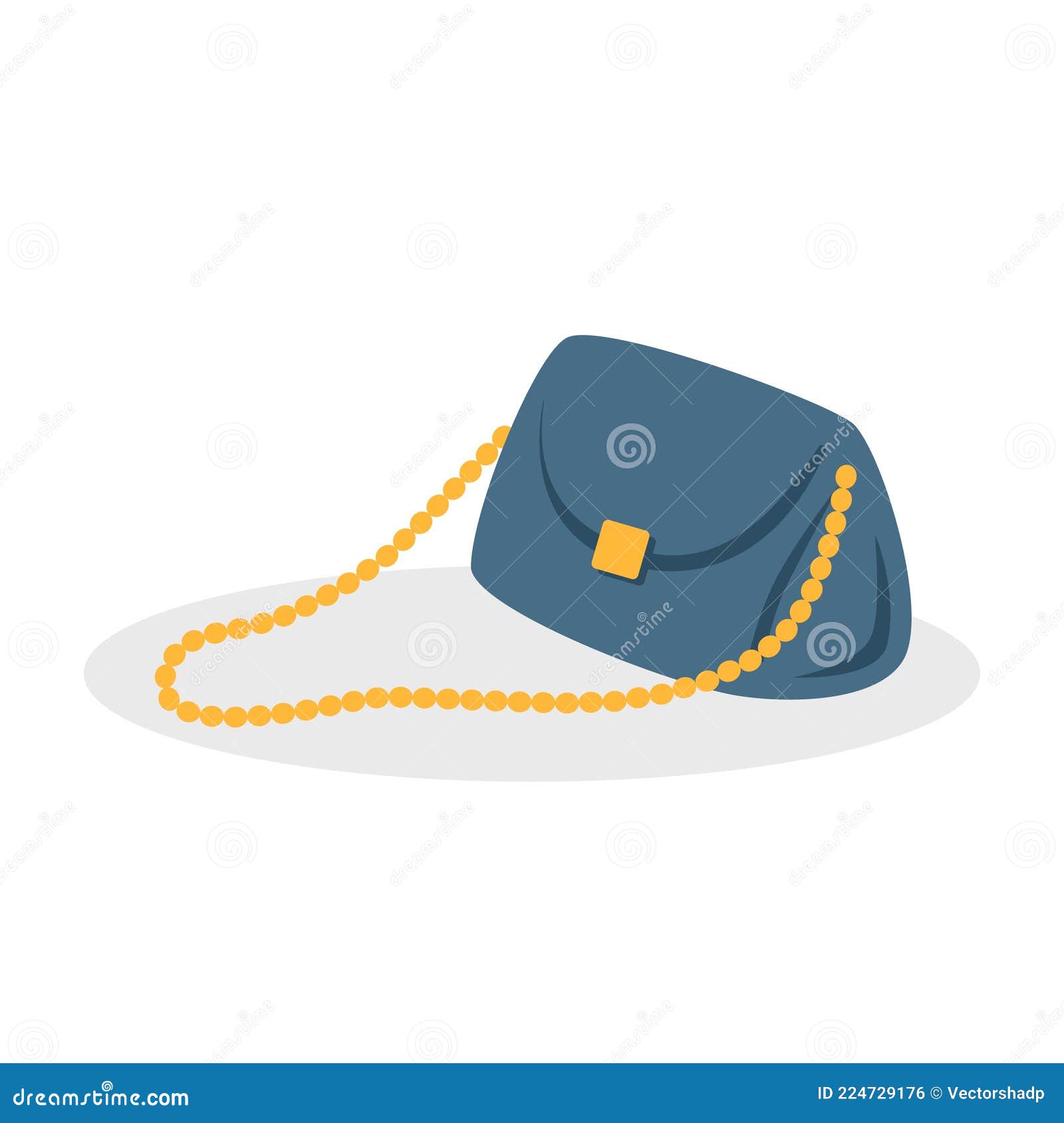 Women Handbag with Gold Handle in a Side View Stock Vector ...