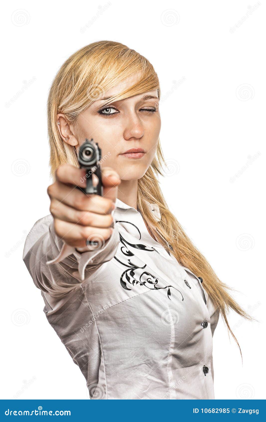 Women with handgun stock image. Image of caucasian, automatic - 10682985