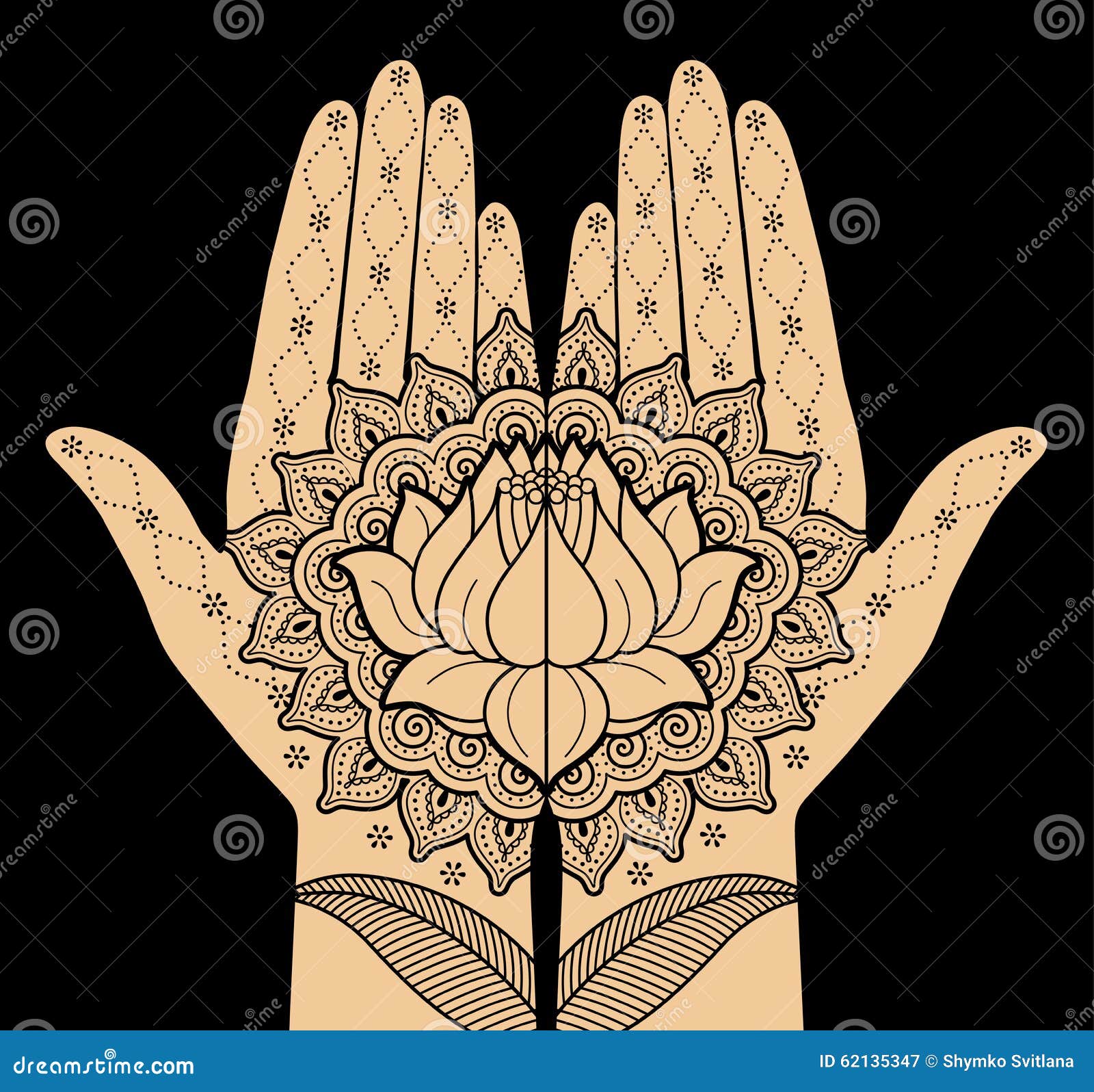 Women Hands with Decorative Ornament Stock Vector - Illustration of ...