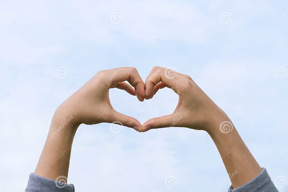 Women Hands In The Form Of Love Heart Shaped Hand Gesture Love Concept