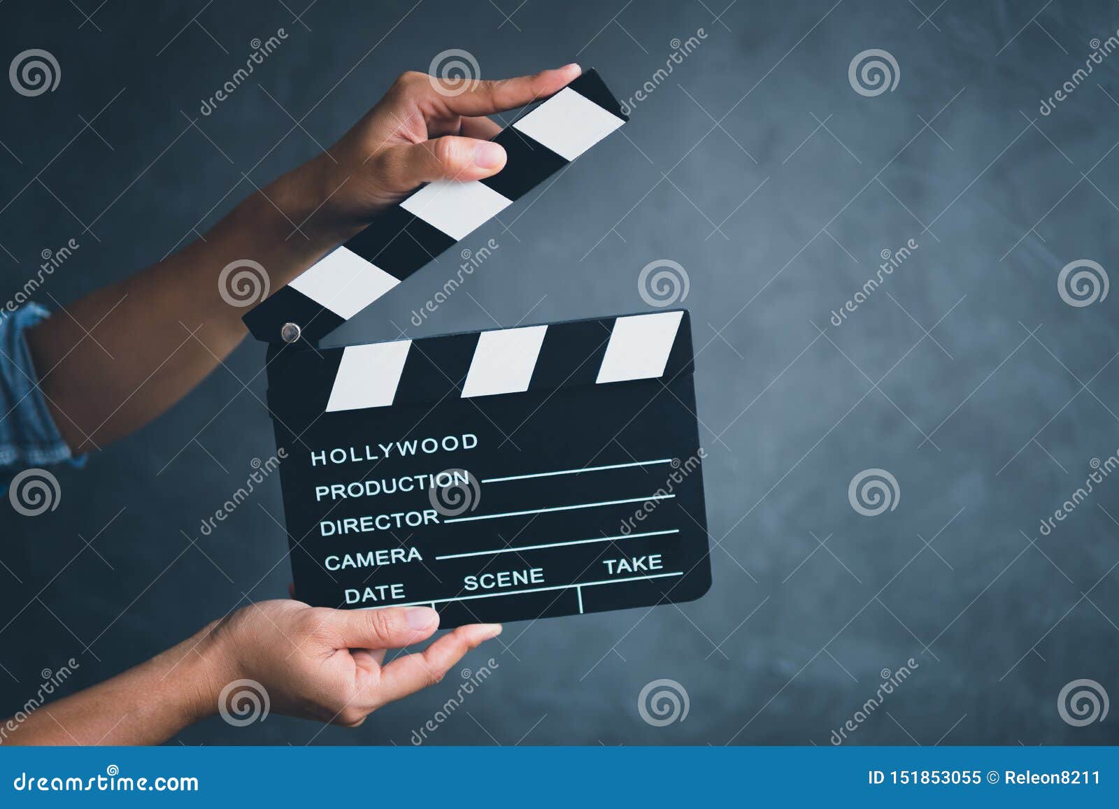 Women Hands Holding Clapper Board for Making Video Stock Image - Image ...
