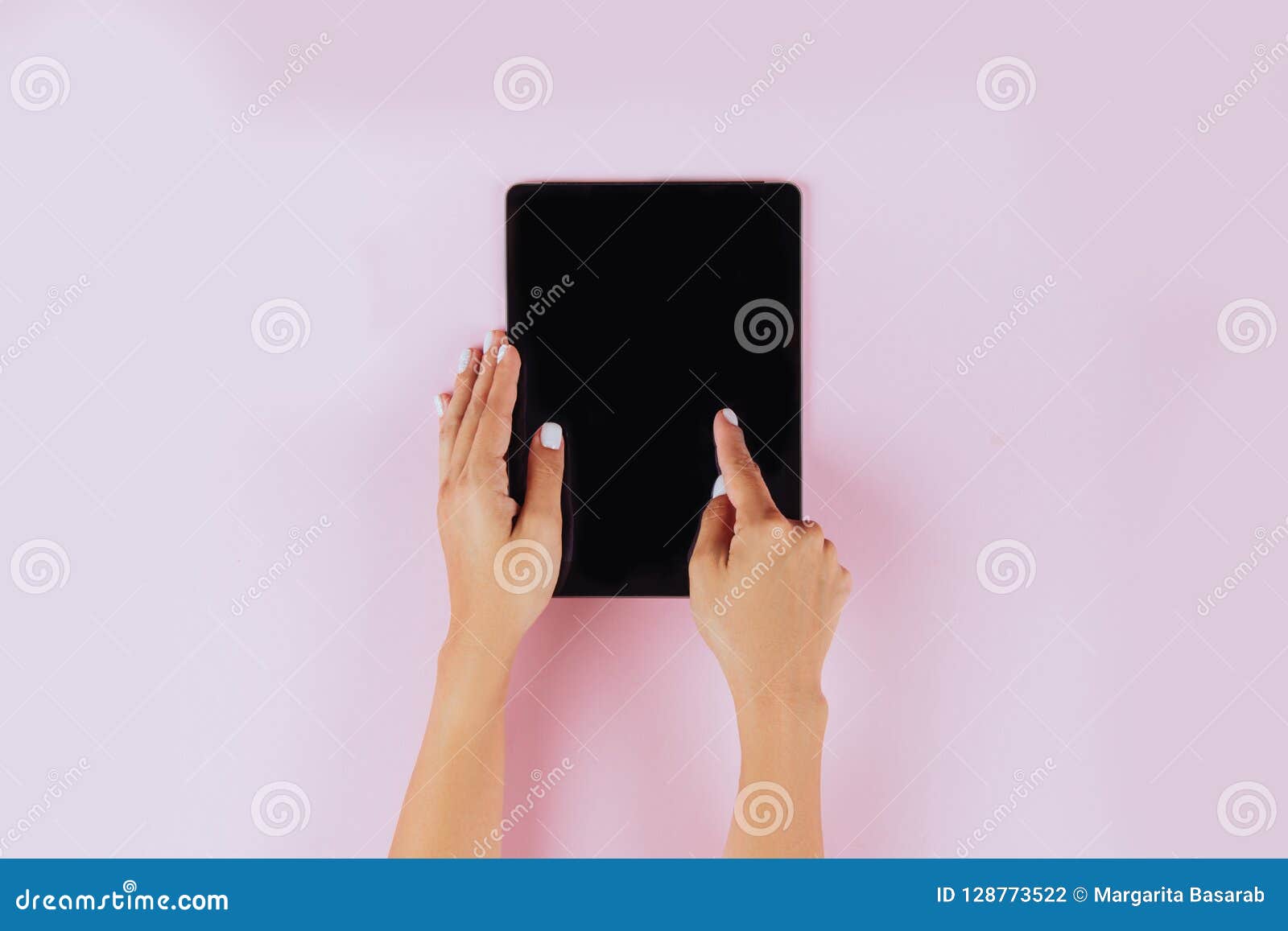 Women Hands Holding Tablet Computer Stock Photo - Image of person ...