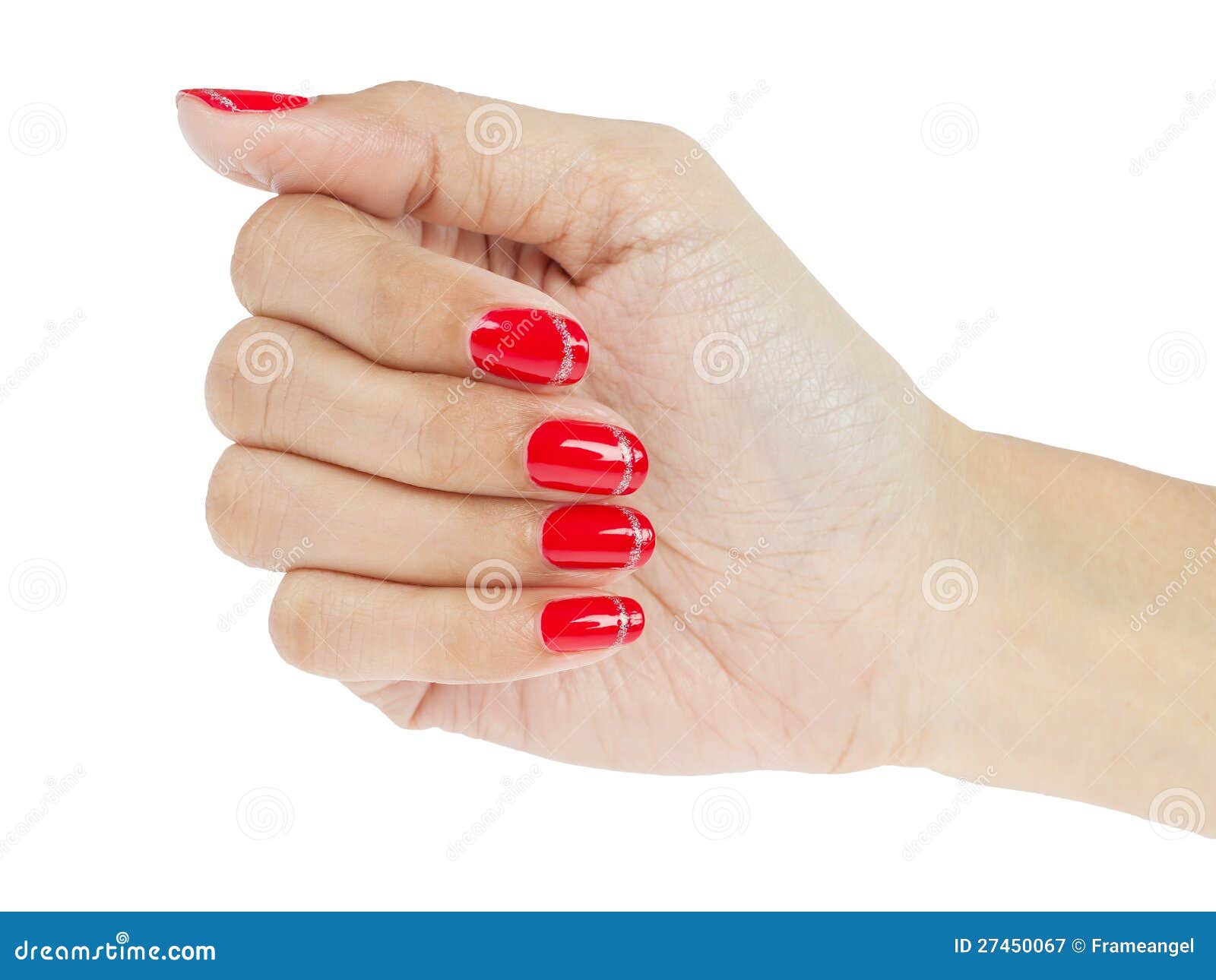Women Hands with Nail Manicure Stock Image - Image of human, bright ...