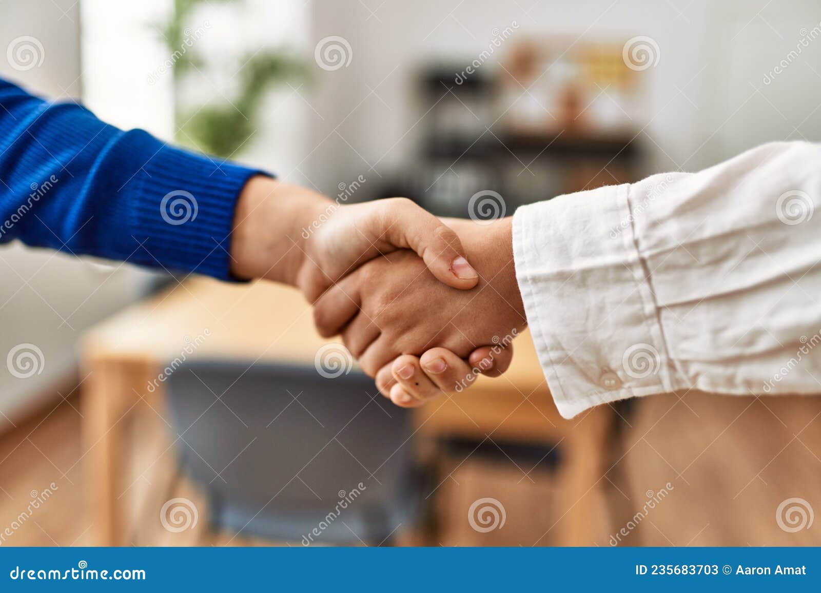 Women Hands Signing Contract with Handshake at the Office Stock Image ...