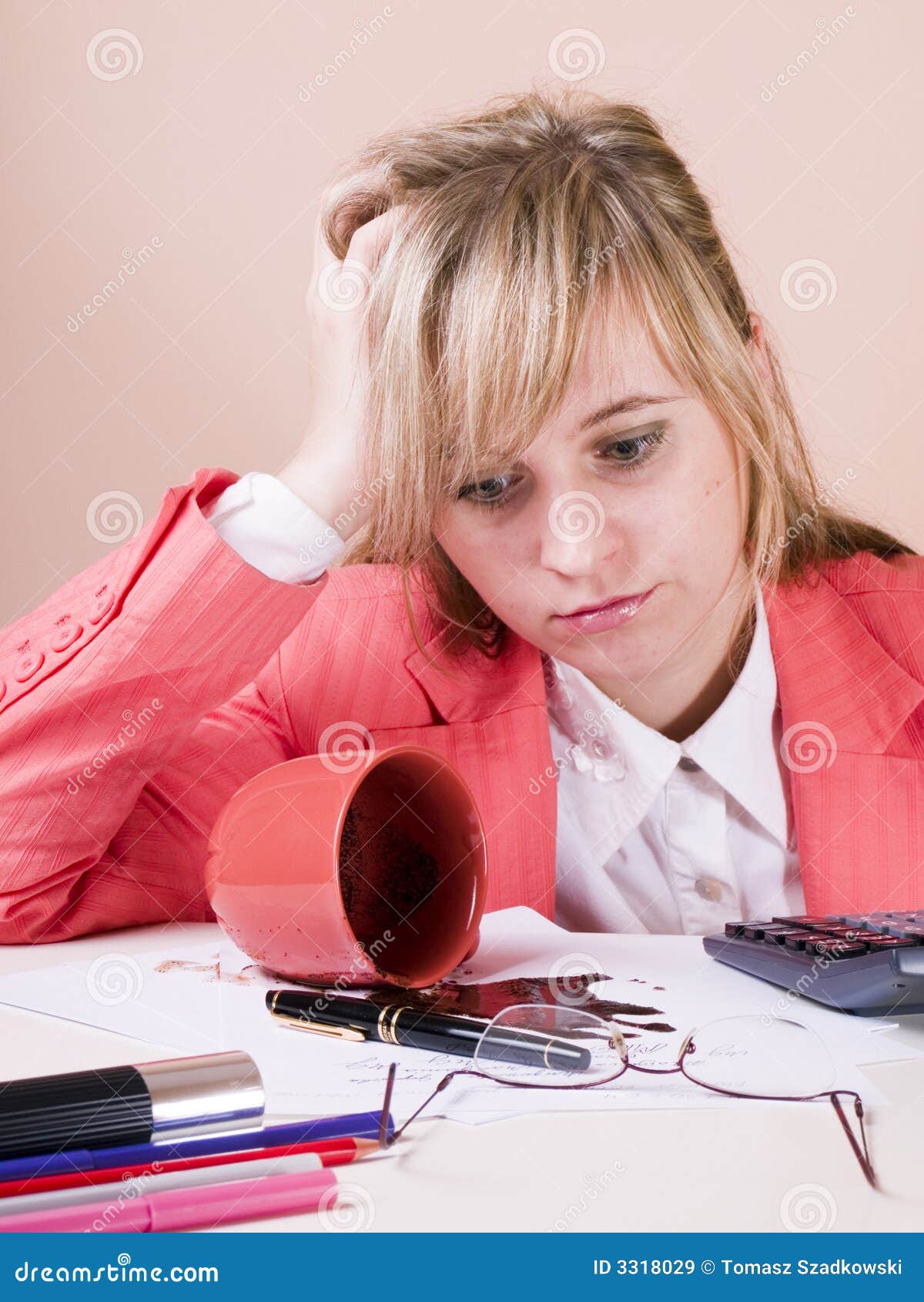 Women Has a Problem, she is Sa Stock Image - Image of pretty, sleep ...