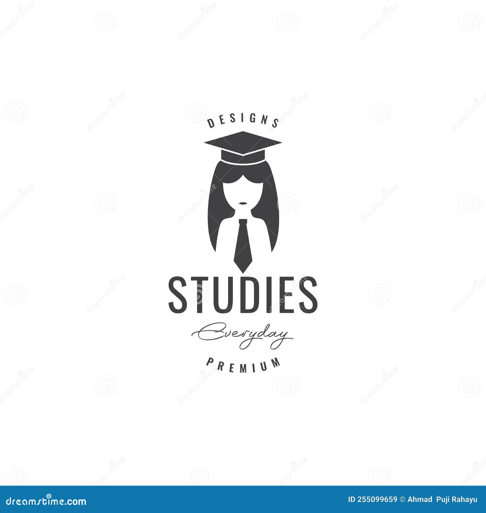Women with Hat Graduate Logo Design Stock Vector - Illustration of hair ...