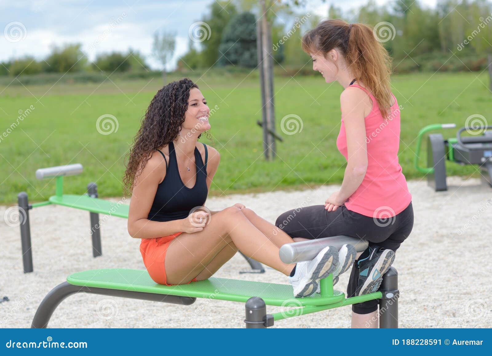 Women Having Break from Exercise Stock Image - Image of develop ...