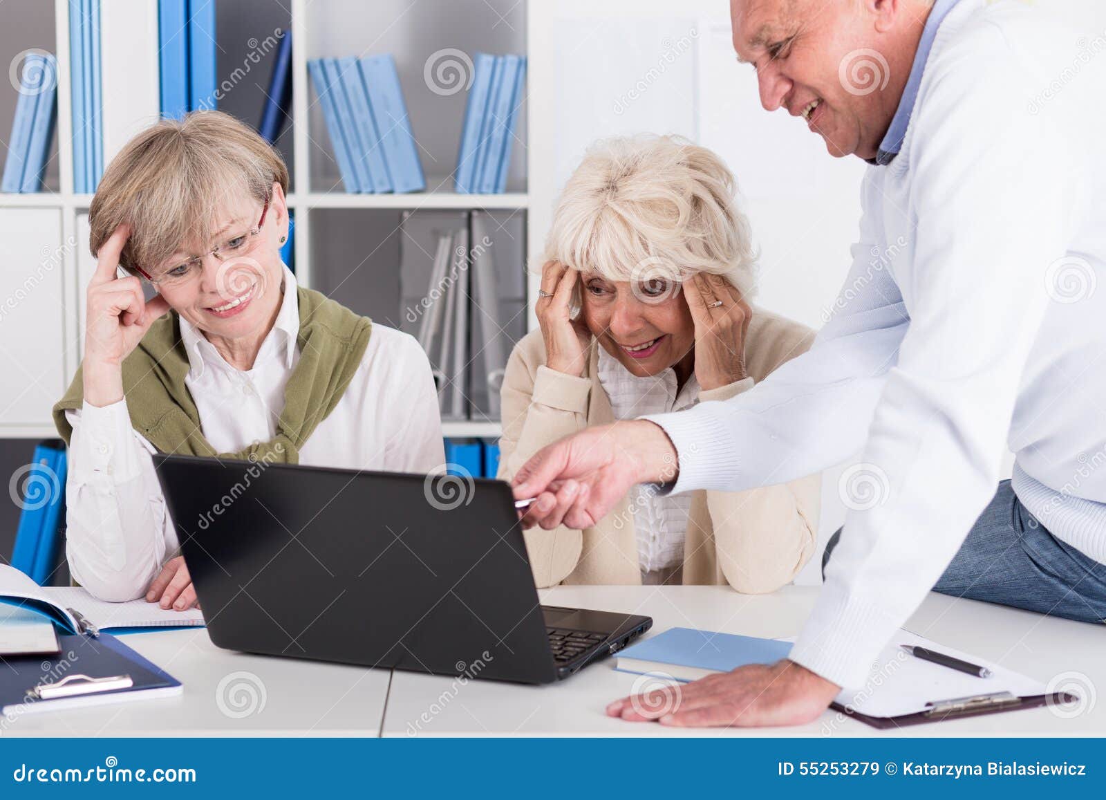 Women Having Problem with Computer Stock Image - Image of academic ...