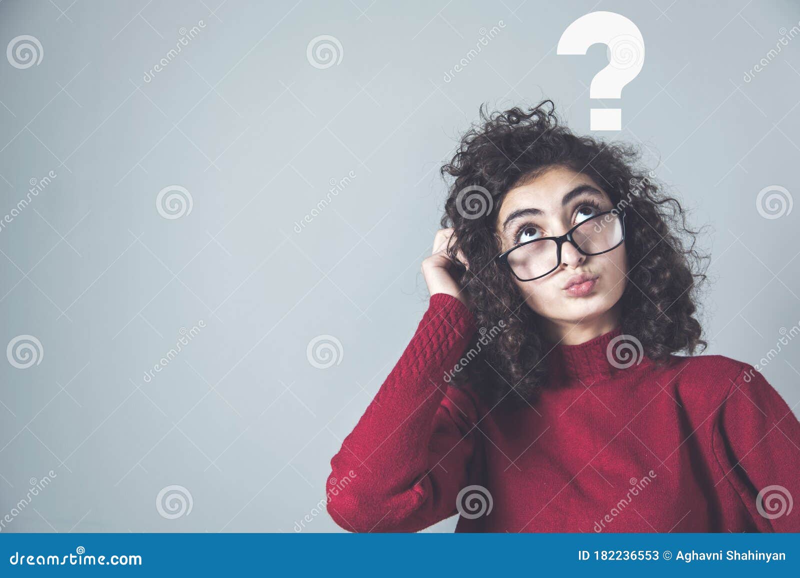 Women head question mark stock image. Image of girl - 182236553