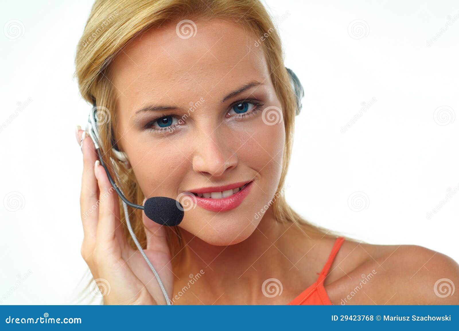 Women with headset stock photo. Image of marketing, contact - 29423768