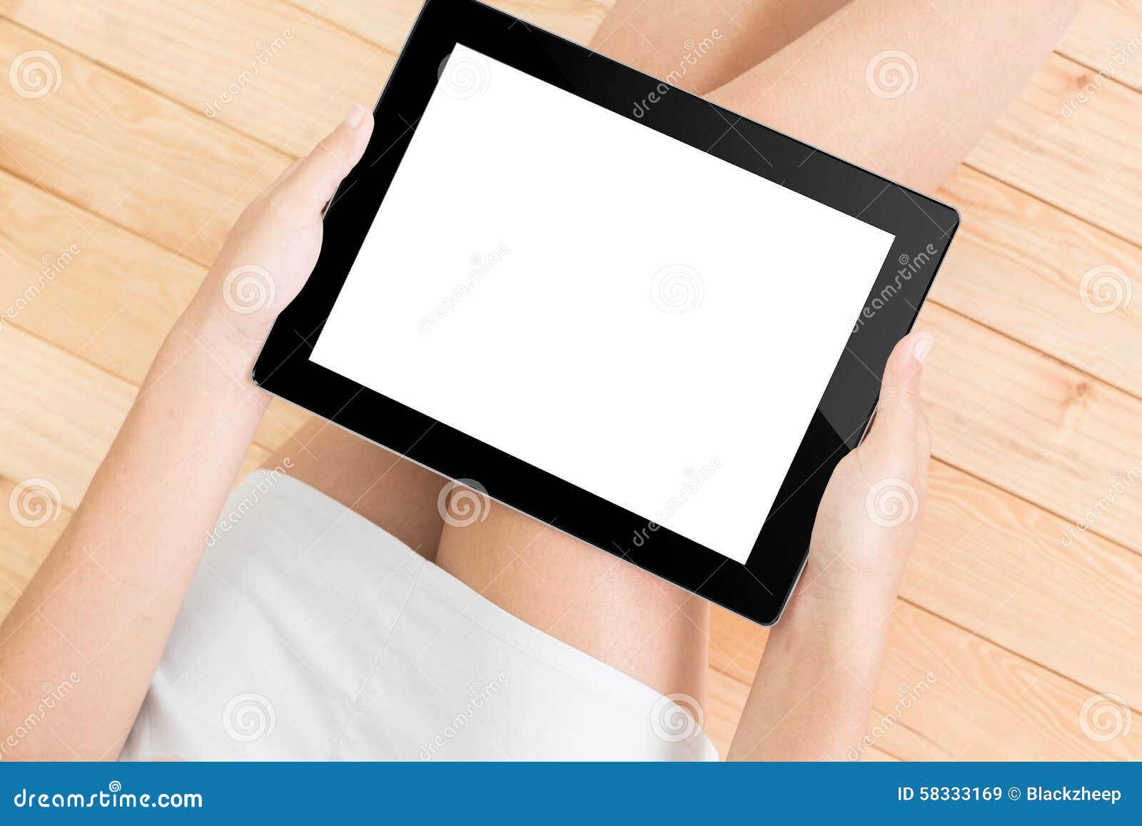 Women hold tablet device stock image. Image of white - 58333169