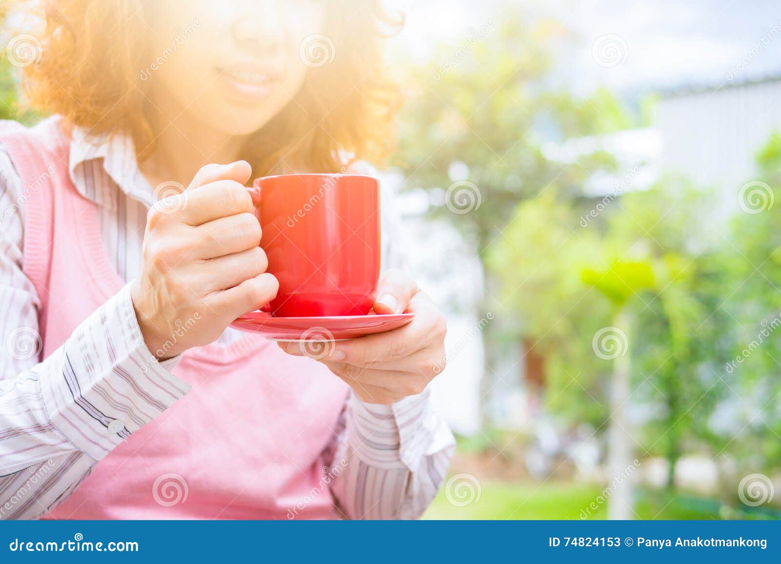 Women Holding Coffee Cup in Hands. Stock Image - Image of aromatic ...