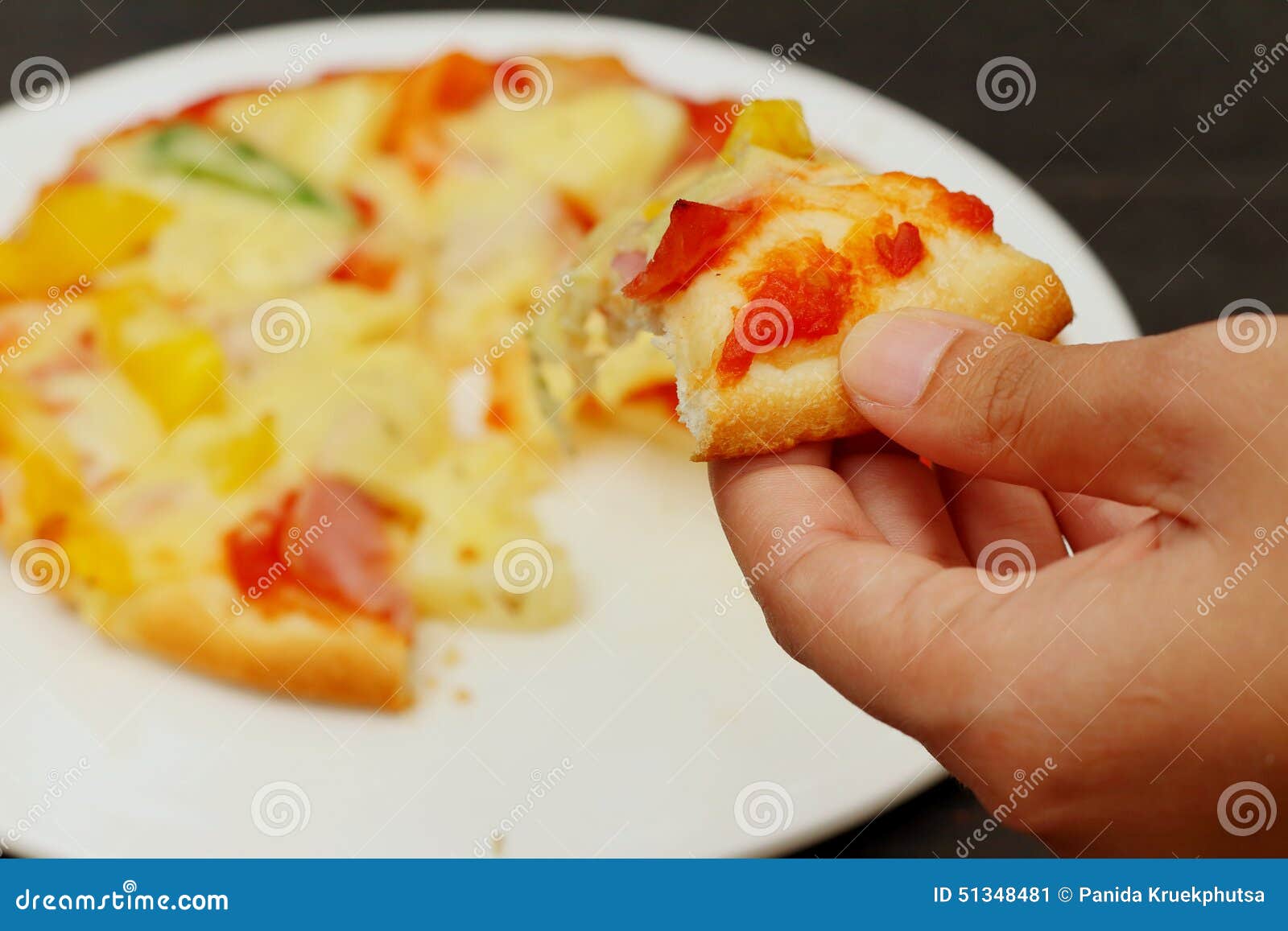 A Women Holding a Pizza in Hand Stock Image - Image of cheese, meal ...
