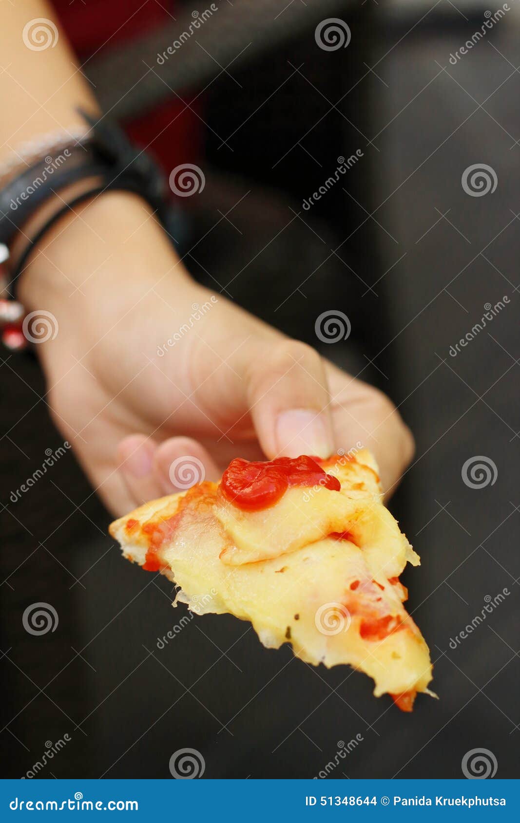 A Women Holding a Pizza in Hand Stock Photo - Image of pizza ...
