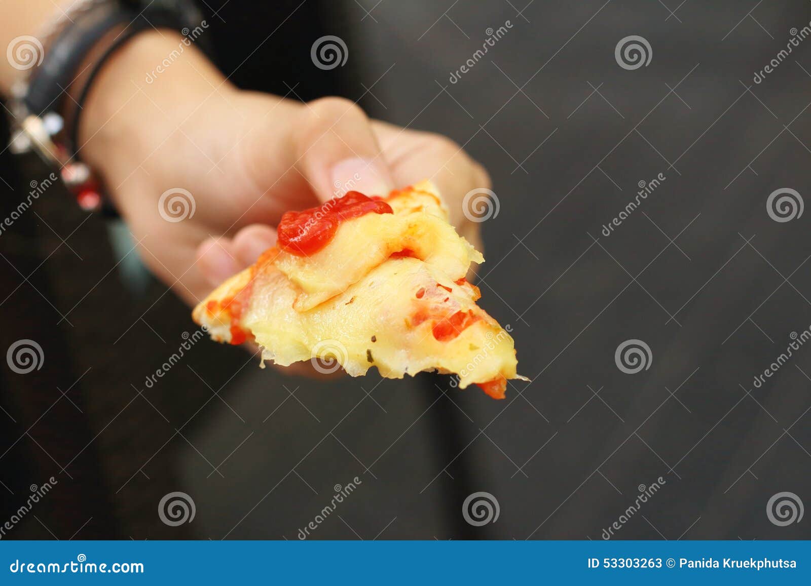 A Women Holding a Pizza in Hand Stock Image - Image of italian, meal ...