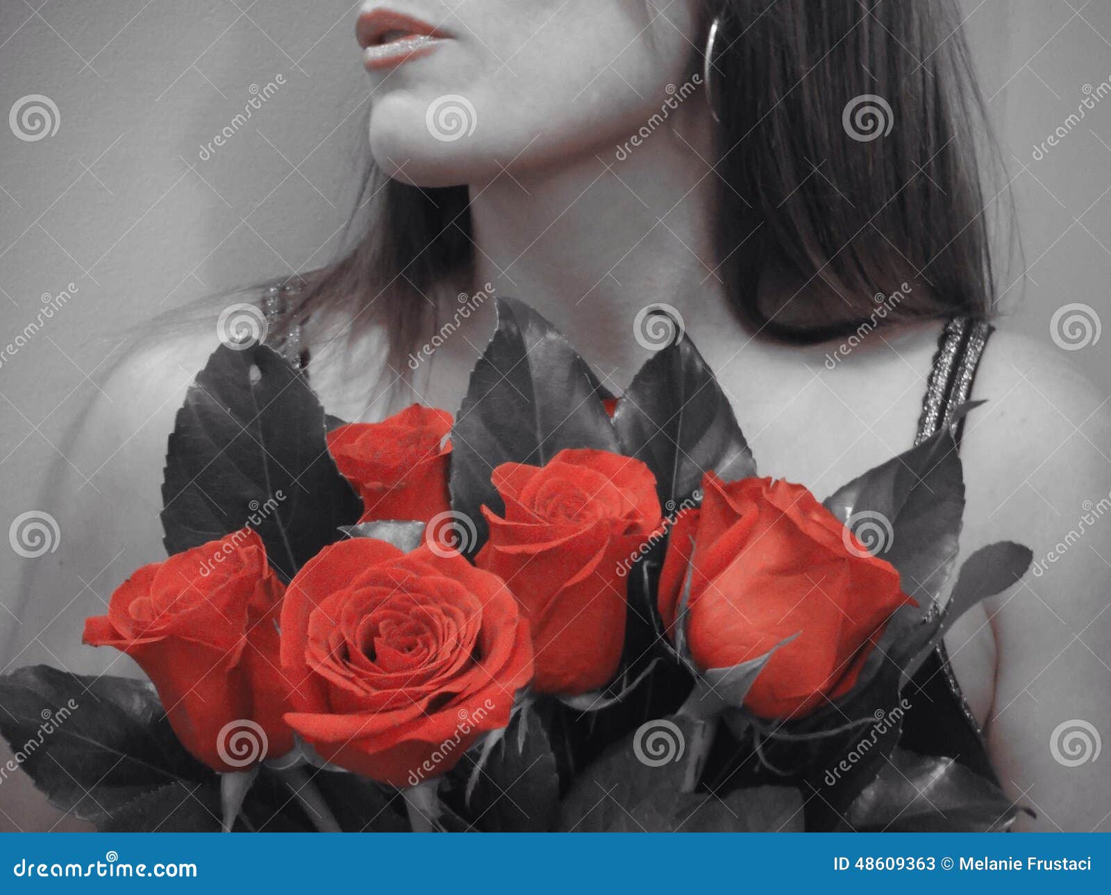 A women holding roses editorial stock photo. Image of rose - 48609363