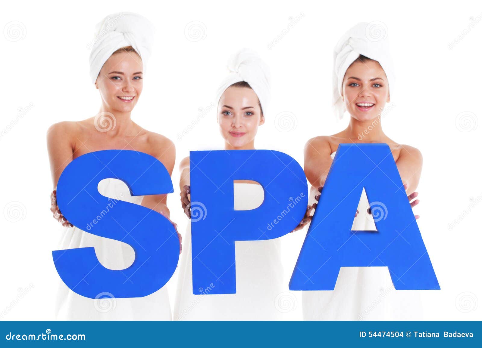 Women holding spa letters stock photo. Image of person - 54474504