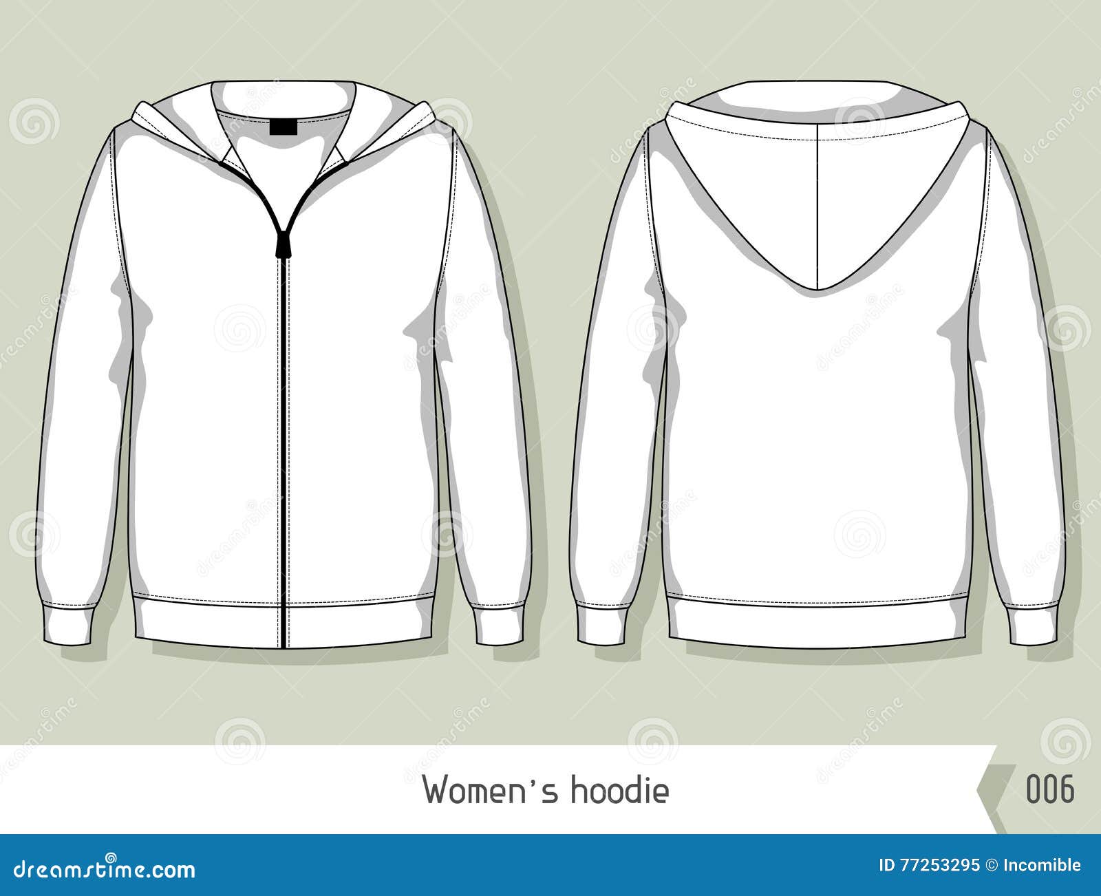Women Hoodie. Template for Design, Easily Editable by Layers Stock ...