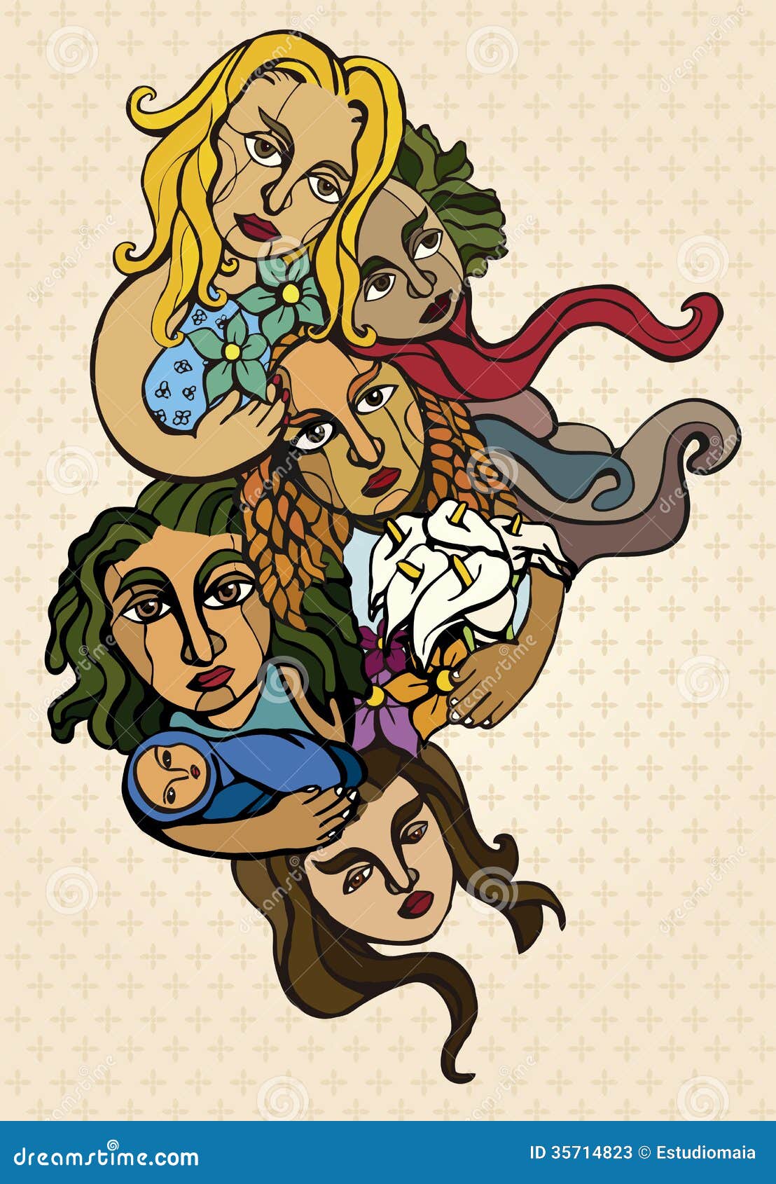 Women and hope stock vector. Illustration of movements - 35714823