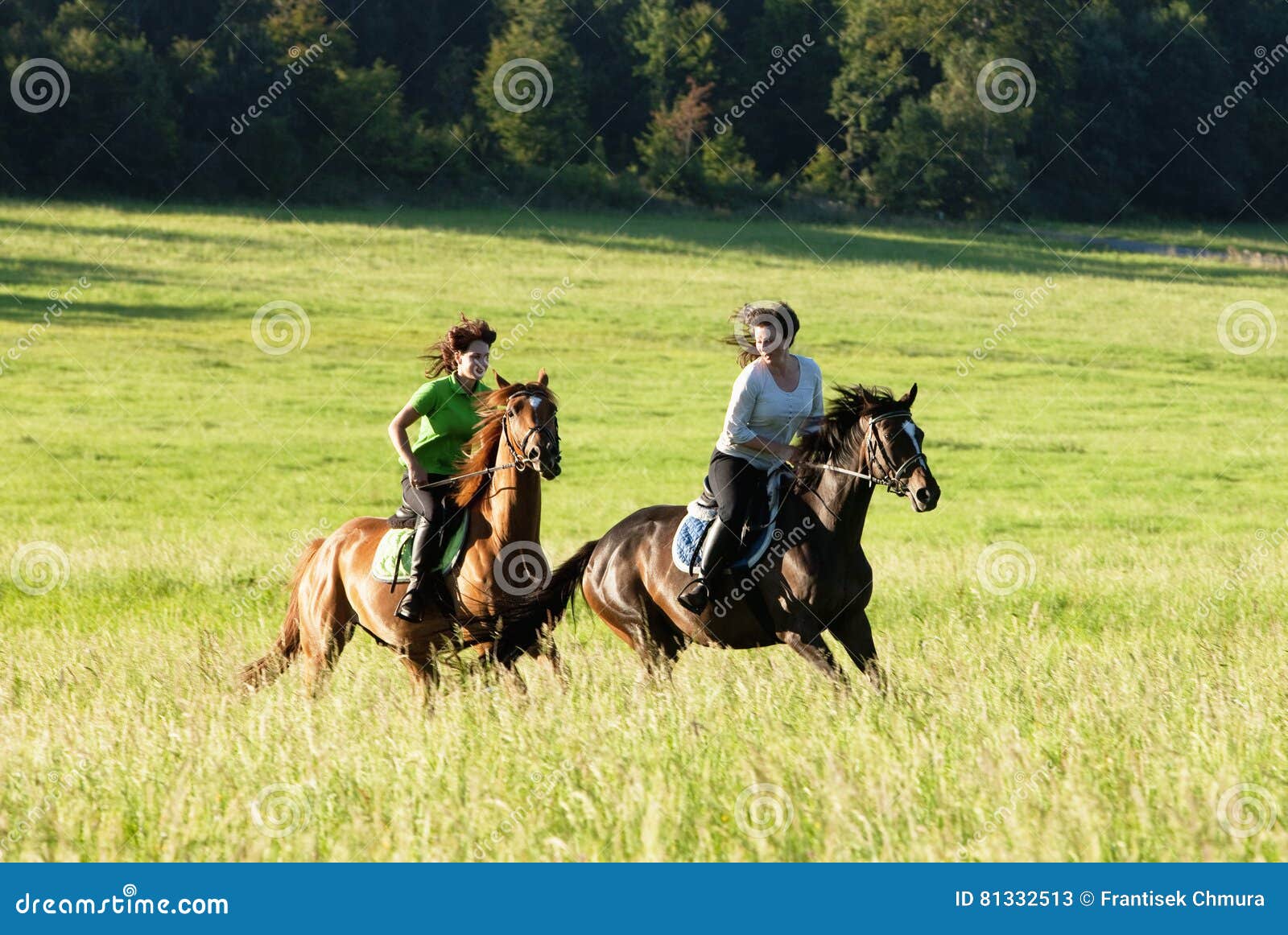 Women Horseback Riding in a Landscape Stock Image - Image of nature ...