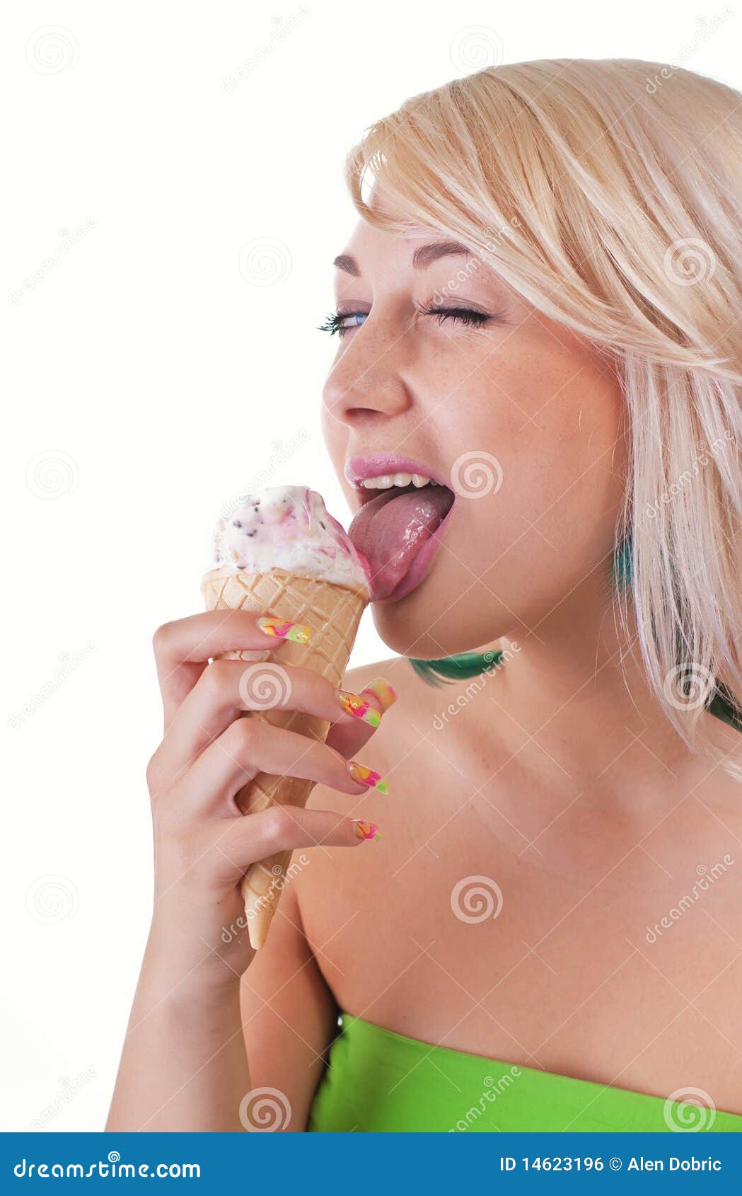 Women with ice-cream stock photo. Image of cheerful, relax - 14623196