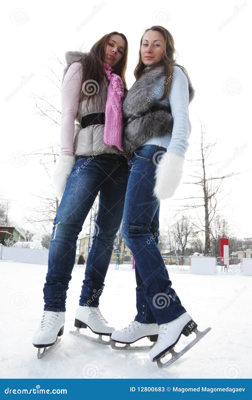 Women at Ice Rink Low Angle View Stock Image - Image of outdoors ...
