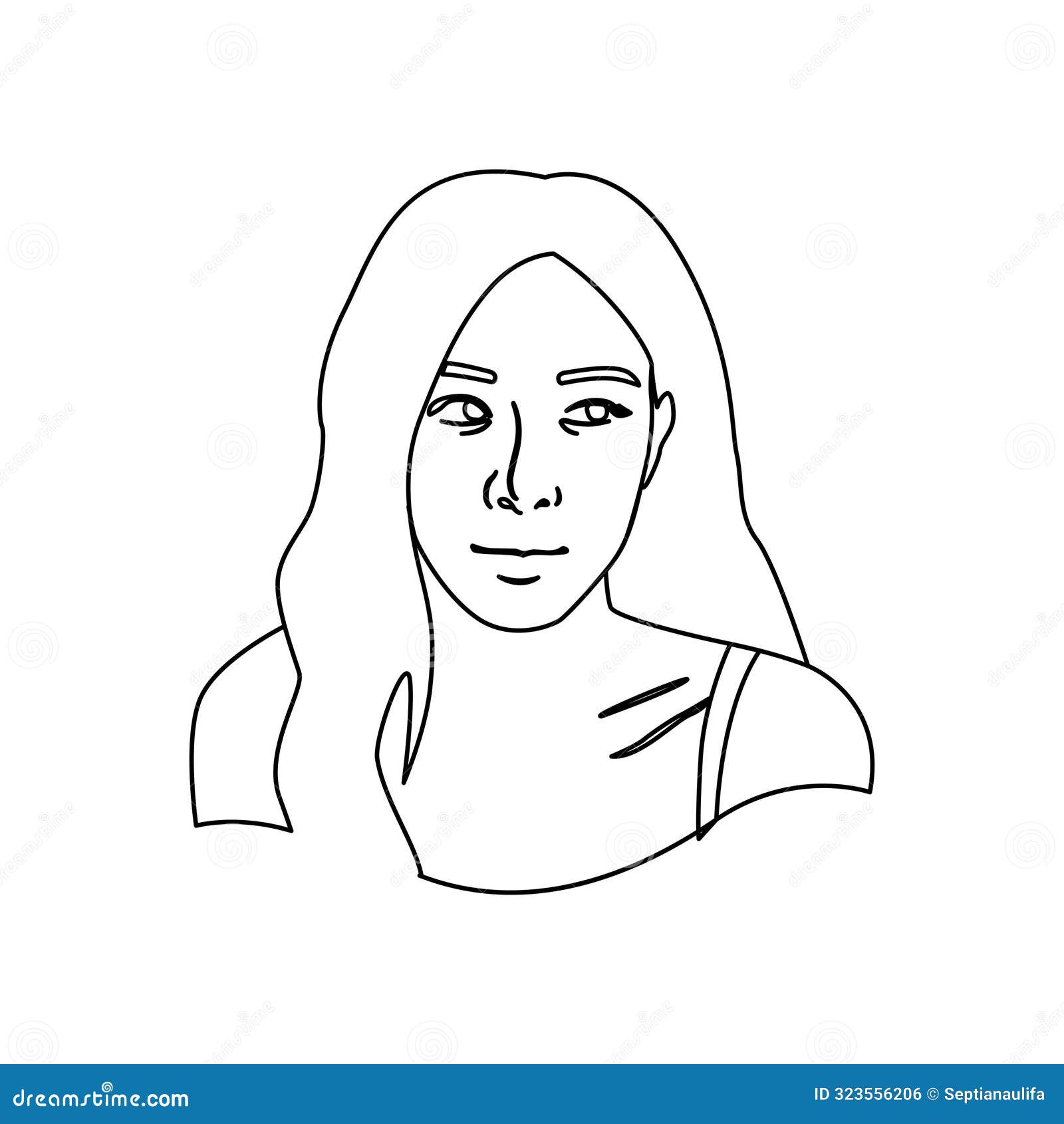 Sketch Realistic Lines Close-ups of Women S Faces. Black and White ...