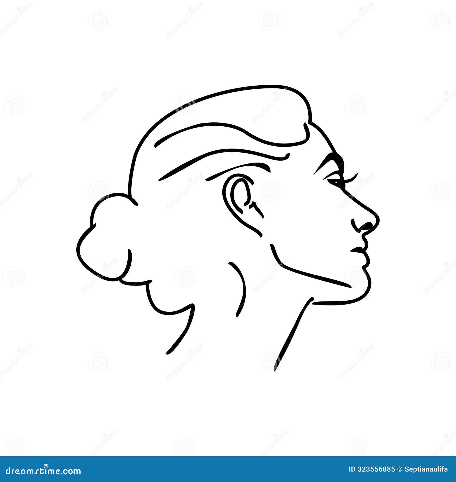 Sketch Realistic Lines Close-ups of Women S Faces. Black and White ...