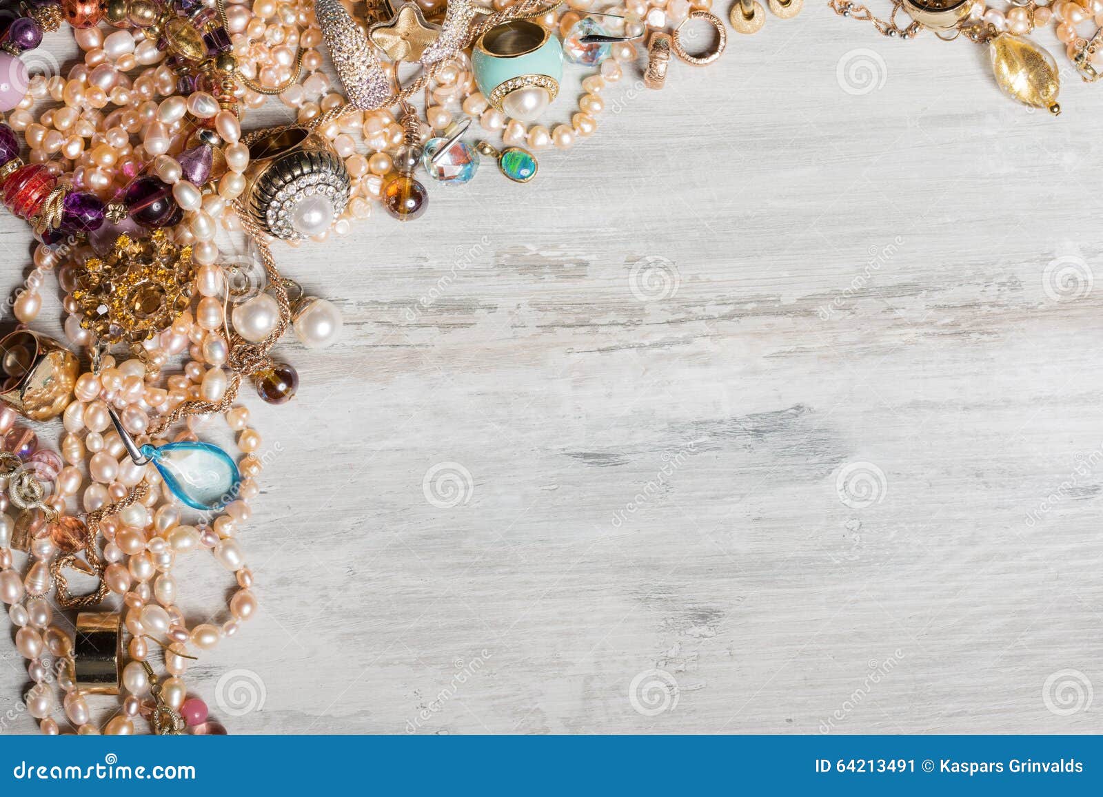Women jewelry on table stock image. Image of necklace - 64213491