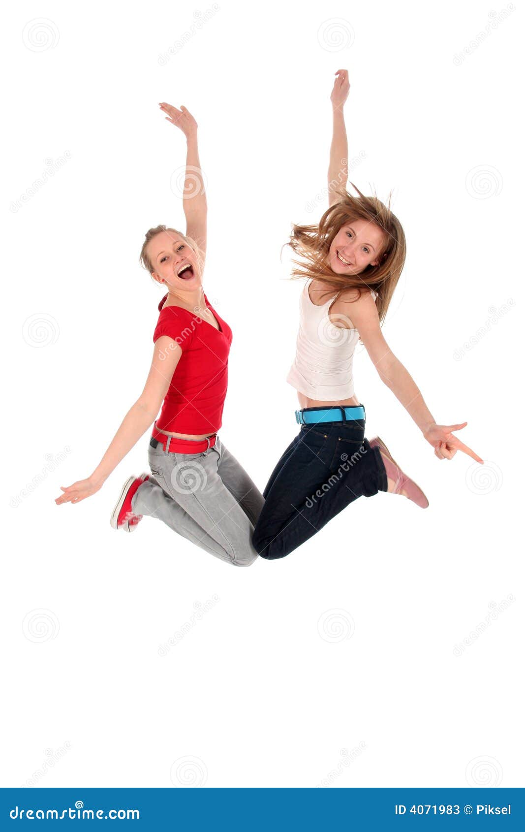 Women jumping stock image. Image of girl, body, friendship - 4071983