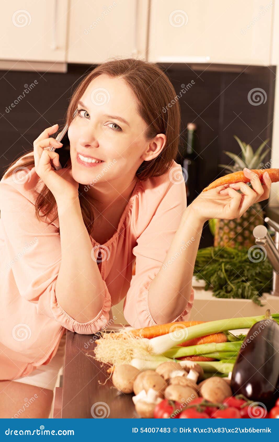 Women in the kitchen stock image. Image of modern, health - 54007483