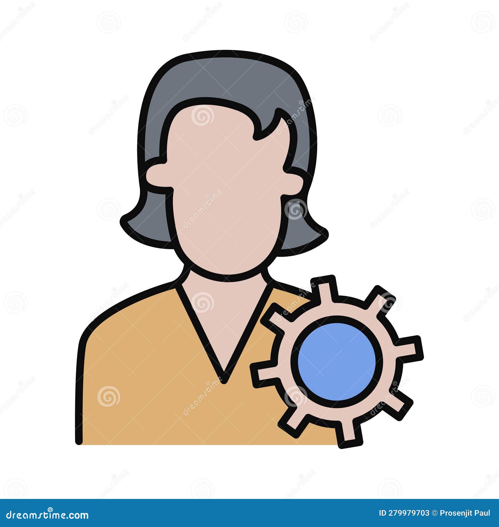 Women, Lady, Gear, Maintenance, Women Maintenance Icon Stock Vector ...
