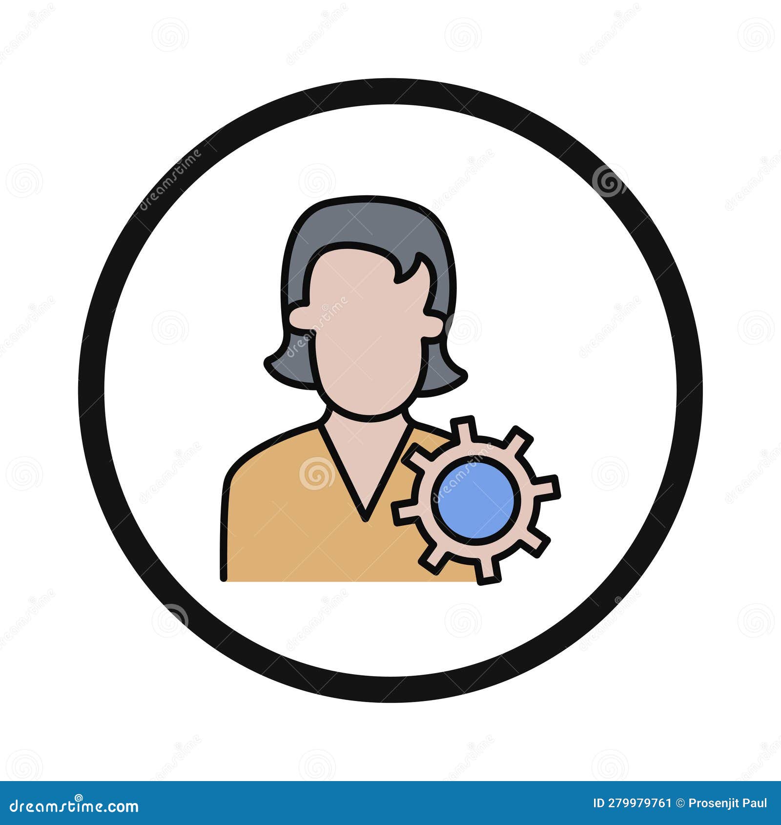 Women, Lady, Gear, Maintenance, Women Maintenance Icon Stock Vector ...