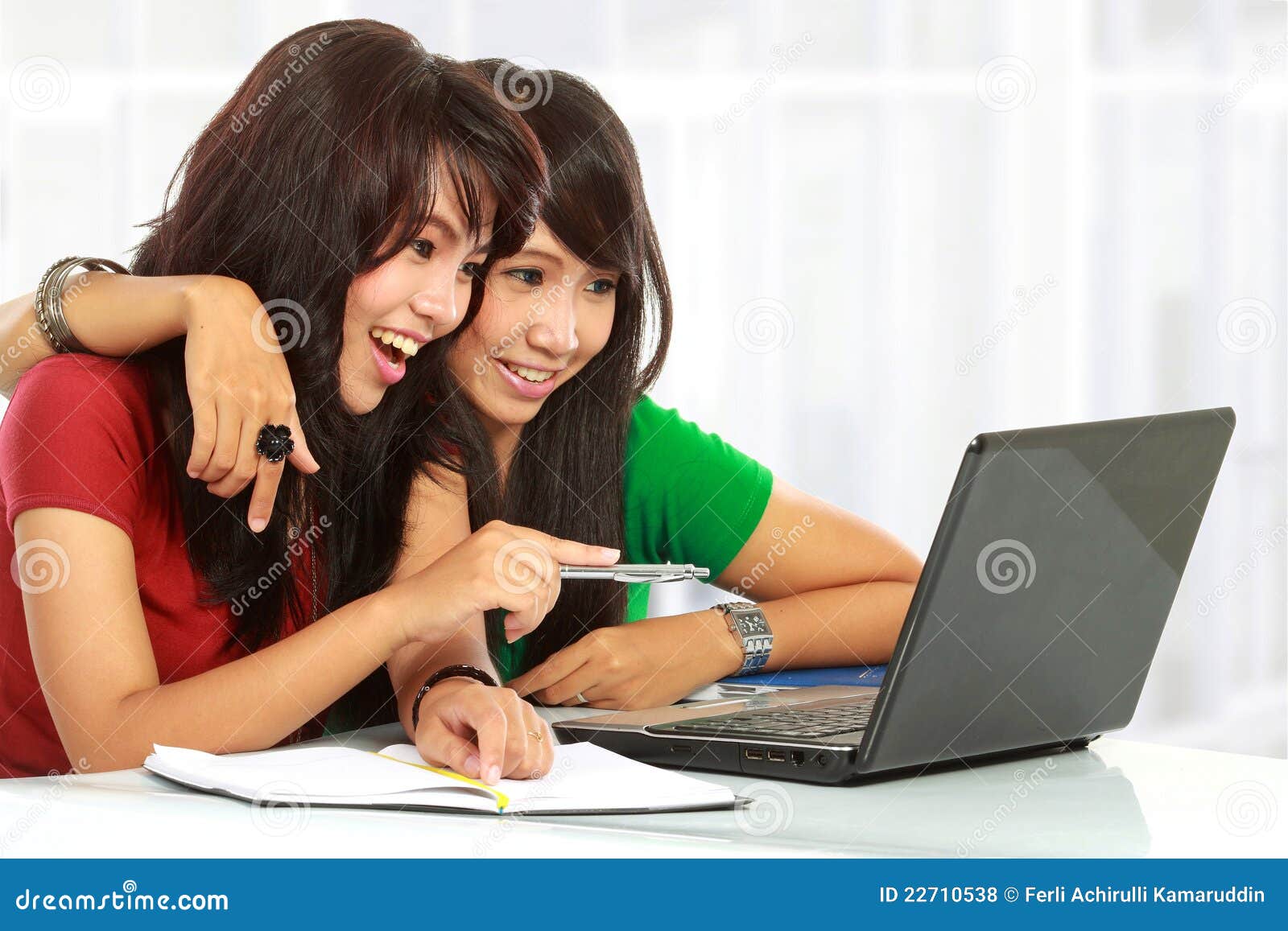 Women Learning with a Laptop Stock Photo - Image of fashion, education ...