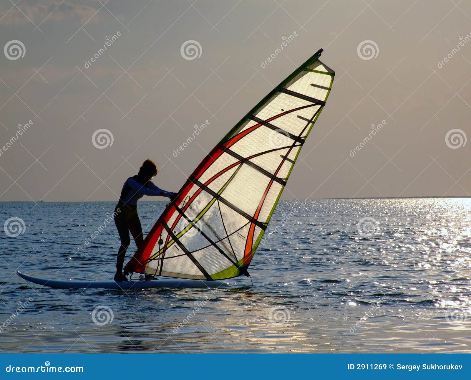A Women is Learning Windsurfin Stock Image - Image of recreational ...