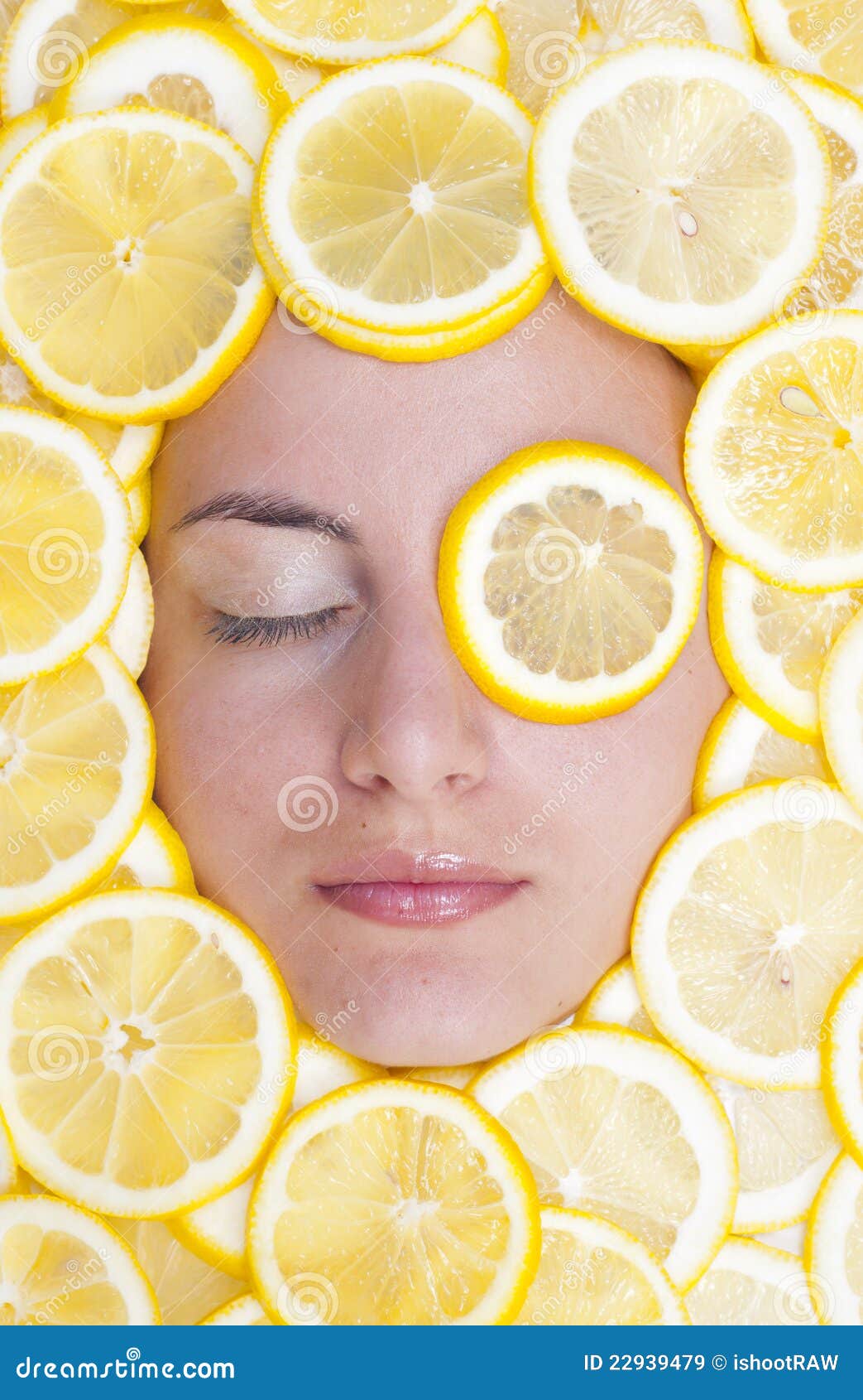 Women with lemons on face stock image. Image of girl - 22939479